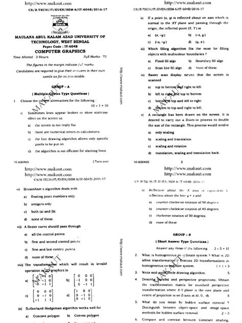 btech it 6 sem computer graphics 2017 pdf