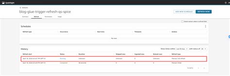 glue crawler のクローリングが完了したら lambda function から quicksight の spice を更新する