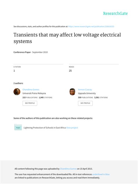 Transients That May Affect Low Voltage Electrical Systems Pdf