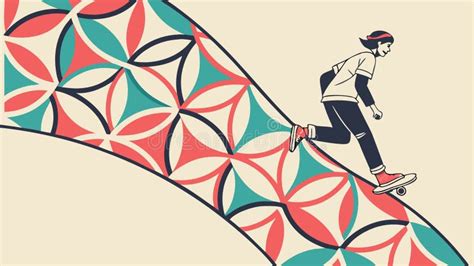 Geometric Pattern With Shapes And Dynamic Figures In Motion Vector Design Generative Ai Stock