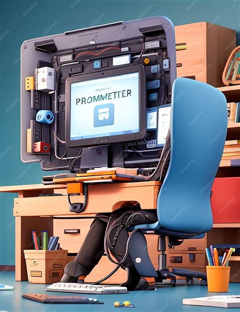 Premium Photo Futuristic Computer Lab With Bright Blue Lighting Generated By Ai