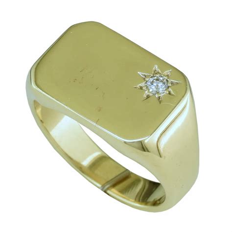 Signet Ring Gold Mens Signet Ring Heavyweight