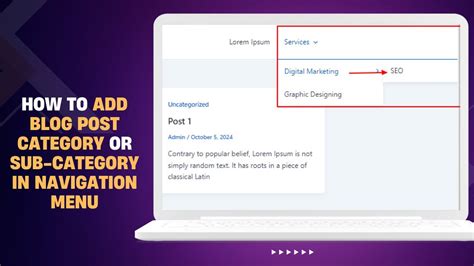 How To Add Category Or Sub Category In Dropdown Menu On Wordpress Add Blog Post Categories In