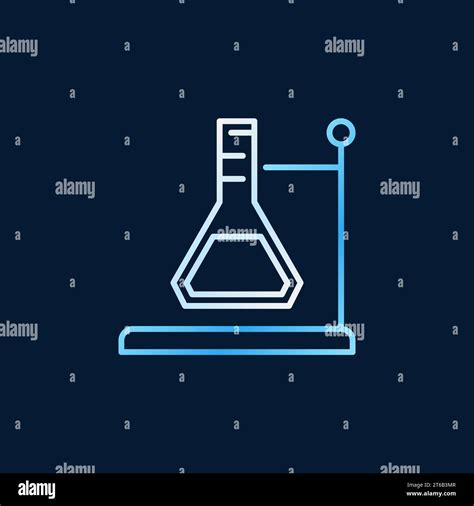 Conical Flask Holder Outline Modern Colored Icon Vector Chemistry Glassware Linear Symbol On