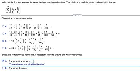 solved write out the first four terms of the series to show