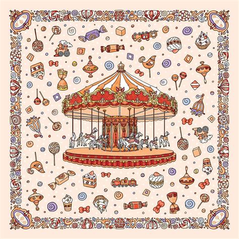 Шелковый платок "Карусель" | Pattern art, Baby print art, Art design