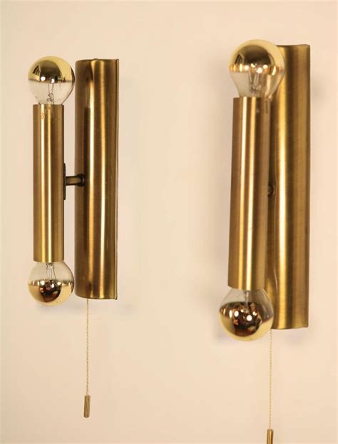 Set Of Minimalistic Brass Wall Lights 1980s For Sale At 1stdibs