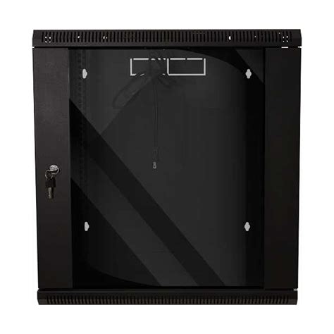Vertical Cable 12u Wall Mount Network Cabinet With Tempered Glass
