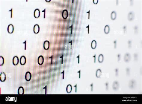 Binary Code On A Computer Screen Themes Of Binary Code Data Pattern Stock Photo Alamy