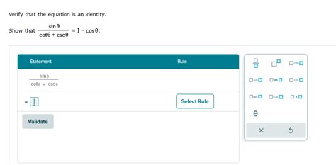 Solved hat cotθ cscθsinθ cosθ Statement cotθ cscθsinθ Chegg com