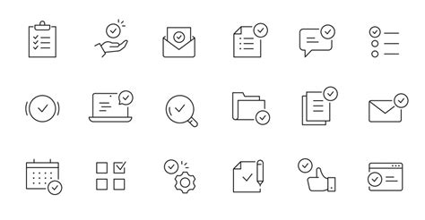 Check Mark Quality Control Line Icon Approve Vector Image