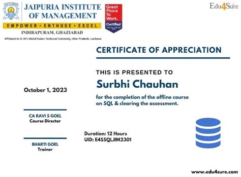 Surbhi Chauhan On Linkedin Sql Databasemanagement Jaipuriainstitute Skilldevelopment