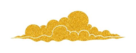 Premium Vector Cloud Illustration In Gold Colored Style