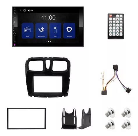 Central Multimidia Renault Logan Sandero Moldura Black Piano Parcelamento Sem Juros