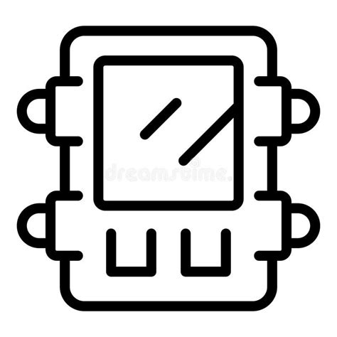 line drawing of an electric control panel monitoring system stock