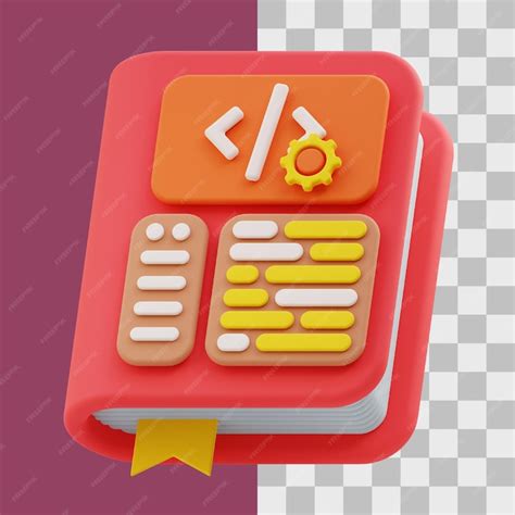 Premium Psd Coding Book In 3d Render For Graphic Asset Web Presentation Or Other