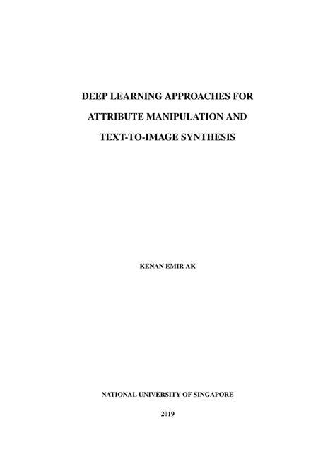 Pdf Deep Learning Approaches For Attribute Manipulation And Text To Image Synthesis