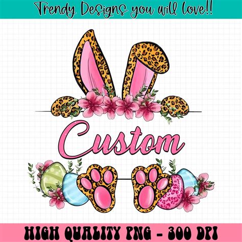 Custom Easter Monogram Png Easter Bunny Png Bunny Personalized Custom