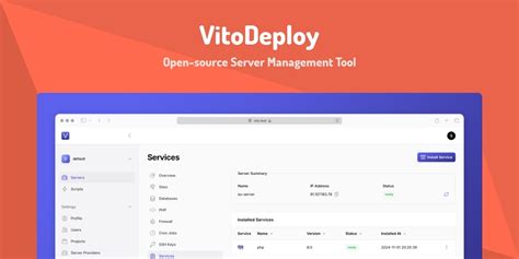 Vitodeploy Open Source Server Management Tool Made With Laravel