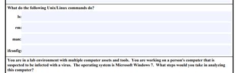 Solved What Do The Following Unix Linux Commands Do Ls Rm Chegg