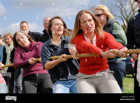 A Female Tug O War Team At An Annual Country Event Between The