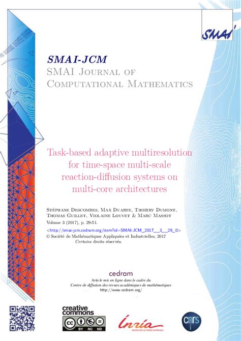 Pdf Adaptive Multiresolution Schemes For Reaction Diffusion Systems