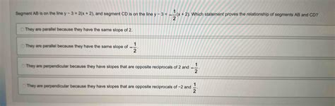 Solved Segment Ab Is On The Line Y 32x2 And Segment Cd Is On The