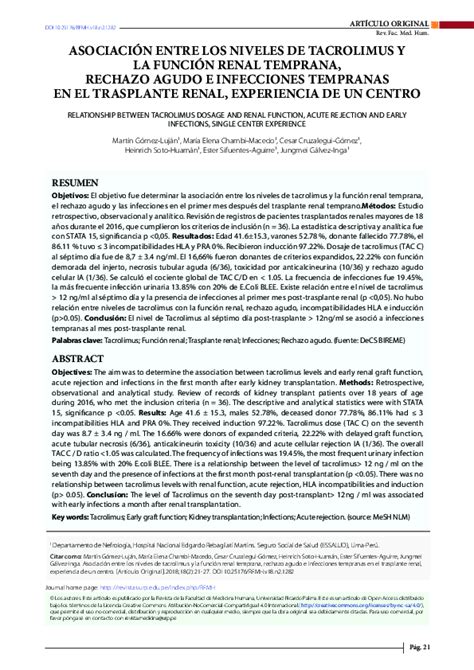 Pdf Relationship Between Tacrolimus Dosage And Renal Function Acute Rejection And Early