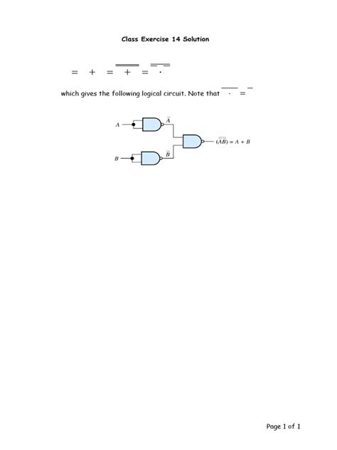 class exercise 14 solution pdf