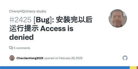 Bug 安装完以后运行提示 Access Is Denied · Issue 2425 · Cherryhqcherry