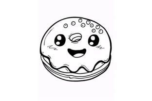 Kawaii Donut Coloring Page Graphic By Forhadx5 · Creative Fabrica
