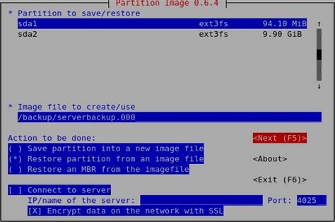 backup and restore linux partitions using partimage debian admin