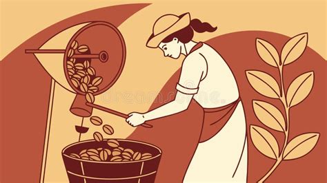 Woman Roasting Coffee Beans Artisanal Craft Rich Aroma Gourmet