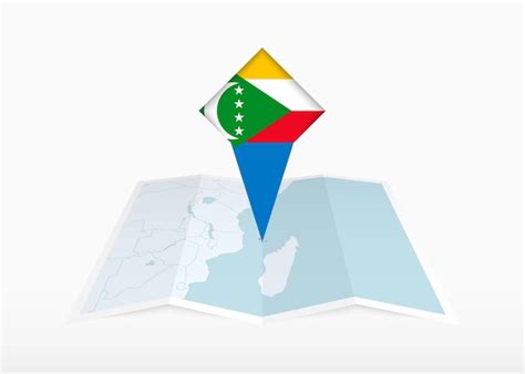 Premium Vector Comoros Is Depicted On A Folded Paper Map And Pinned