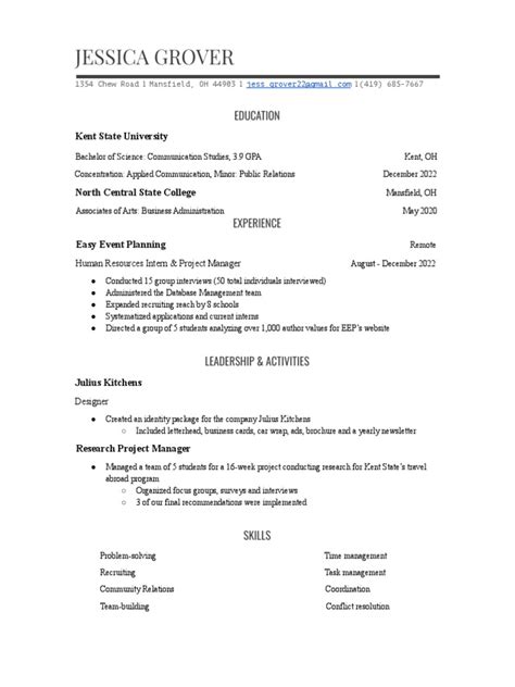 Jessica - Resume | PDF