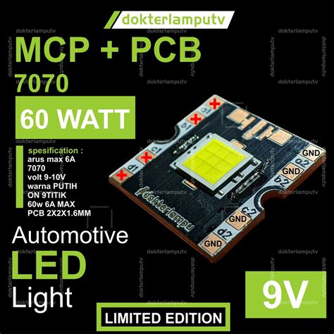 jual led csp mcp pcb 60w 7070 chip putih untuk biled led laser projie