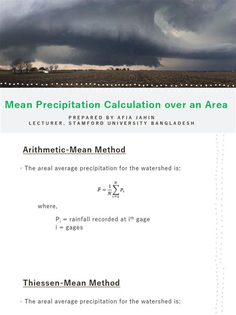 mean precipitation calculation over an area pdf drainage basin