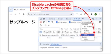 デベロッパーツールでネットワークをオフラインにする方法 It Information