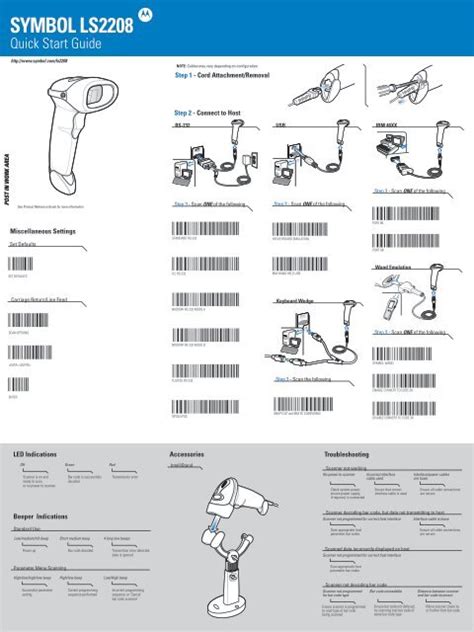 Symbol LS2208 Quick Start Guide Barcode Scanners