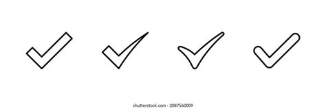 Check Mark Icons Set Tick Mark Stock Vector Royalty Free 2093522557