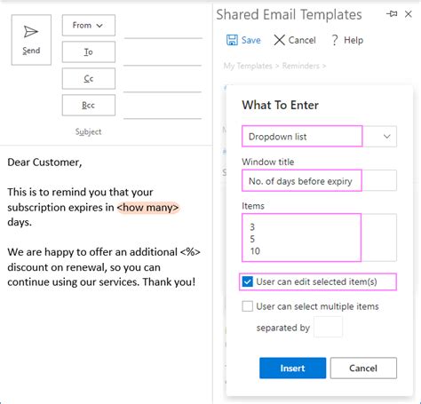Create Outlook Email Template With Fillable Fields Variables And Dropdown Email Templates
