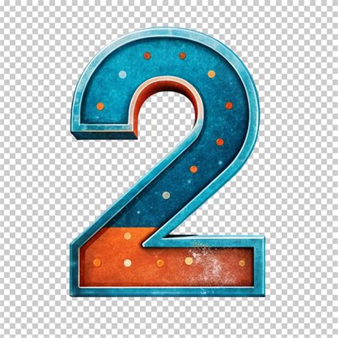 Number 2 3d Render Premium Ai Generated Psd