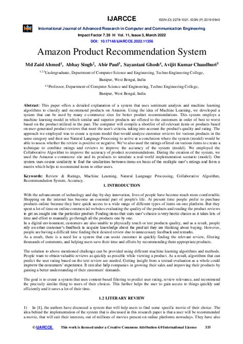 pdf amazon product recommendation system