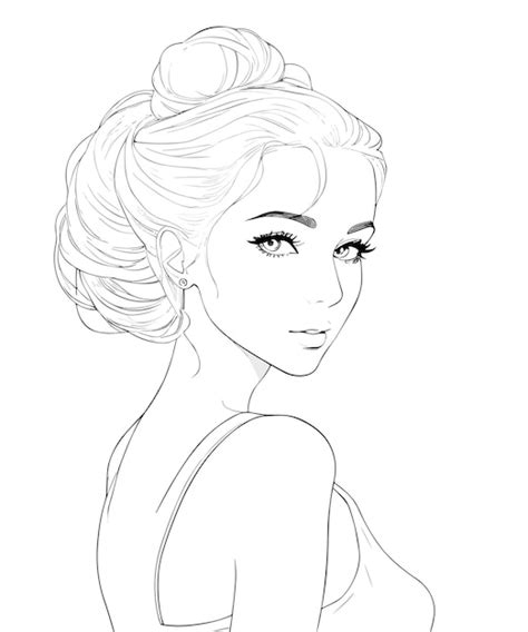 Premium Vector A Sketch Of A Woman With A Bun