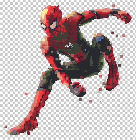 Pixel Spiderman Pixelated Spider Man Jumping Png Clipart Action