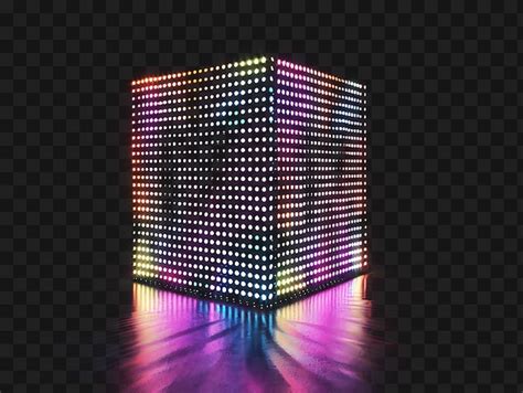 Premium Psd Psd Of Led Pixel Cube Sign With A Cube Shaped Board