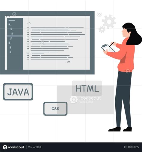 Female Developer Pointing Programming Development Illustration Free Download Seo And Web