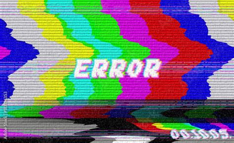 Error Vhs Vector Phrase In Pixel Art Style With Screen Glitch Vhs