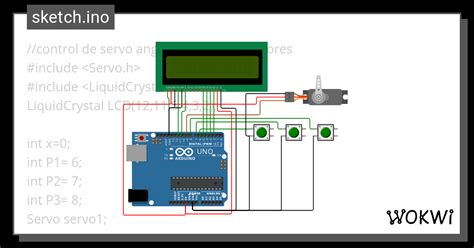 SERVO ANGULO FIJO PULSADORES Wokwi ESP32 STM32 Arduino Simulator