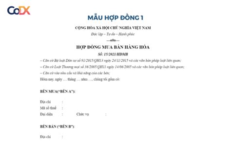 [tẢi Ngay] Mẫu Hợp Đồng Mua Bán Hàng Hóa File Word Mới 2024